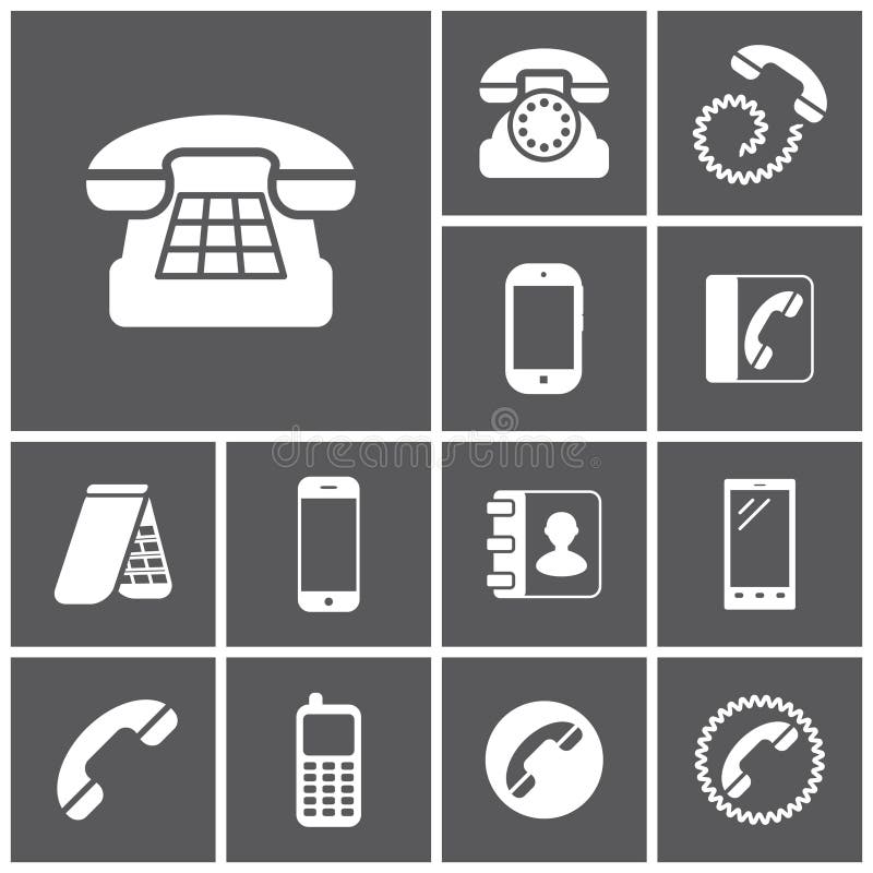 Telephone icons stock illustration. Illustration of device - 59877314
