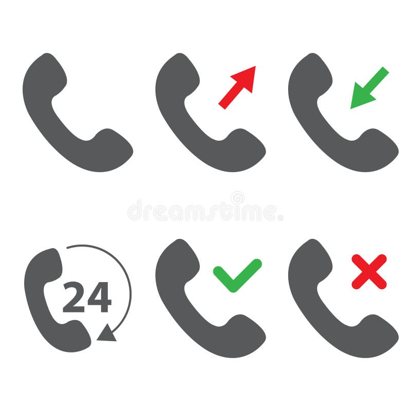 Telephone Icons Set. Phone Icon Set. Telephone Receiver Icon. Phone ...