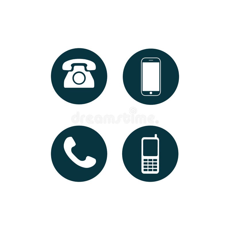 Telephone Icons Set on White Symbol Vector Stock Vector - Illustration ...
