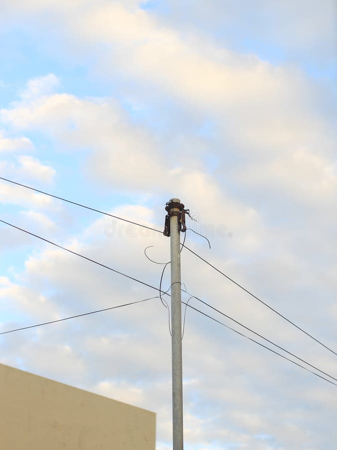 Telephone and Internet Cable Support Poles Stock Photo - Image of ...