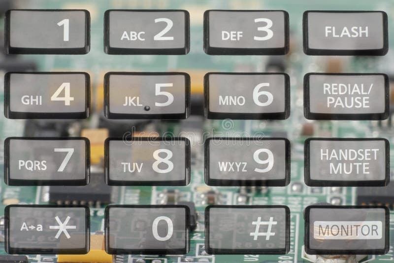 Telephone Keypad with Rectangular Buttons Close Up Stock Photo - Image ...