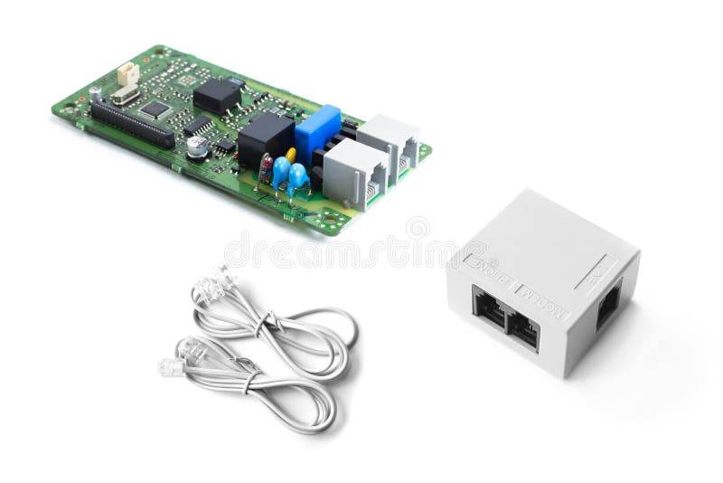 Telephone Kit or FAX Kit with Splitter and Cable Stock Image - Image of ...