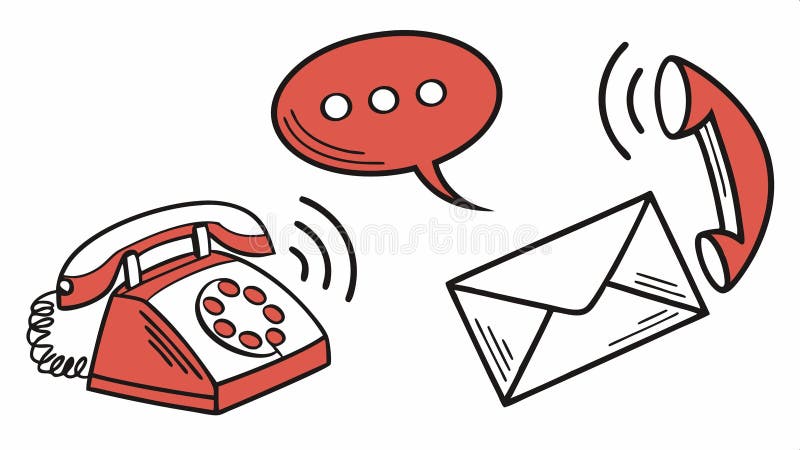 Telephone and Letter Icons, Communication Methods Vector Design ...
