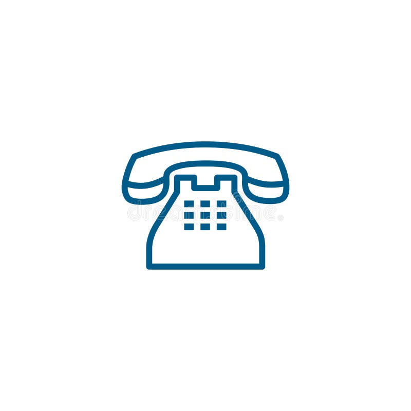 Telephone Line Blue Icon on White Background. Red Flat Style Vector ...