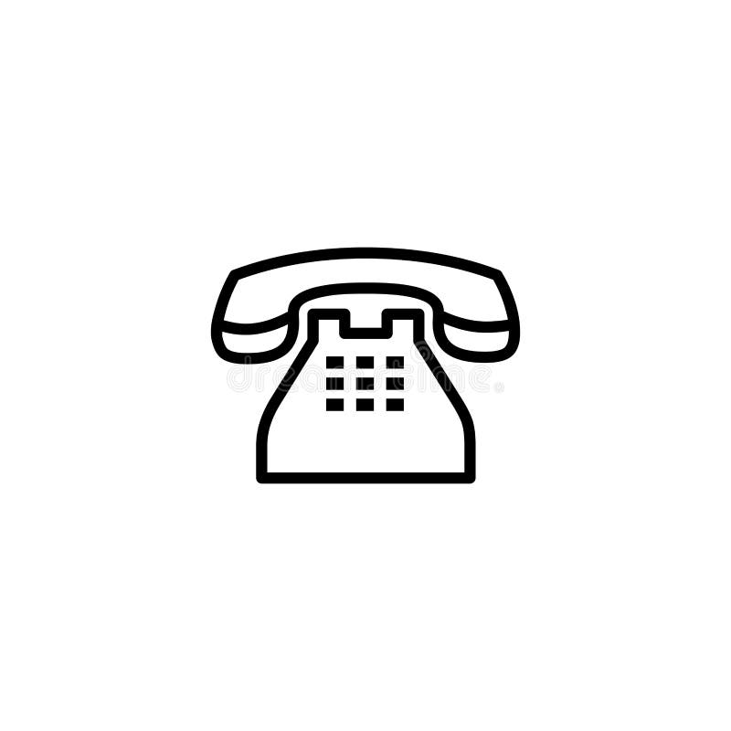 Telephone Line Icon in Flat Style Vector for Apps, UI, Websites. Black ...