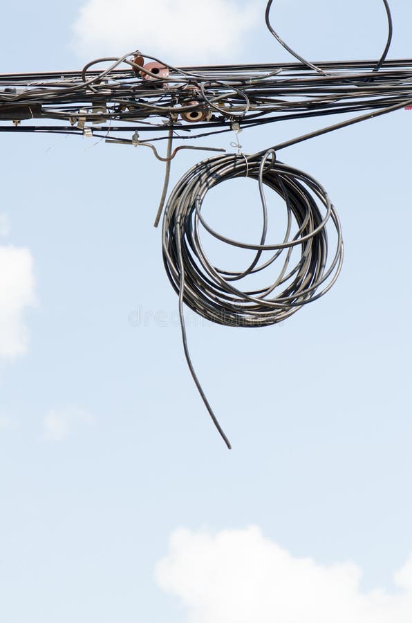 Telephone line stock photo. Image of danger, wires, cables - 79229392