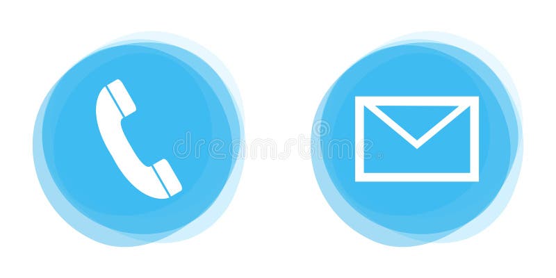 Telephone and Mail Contact on Blue Buttons Stock Illustration ...