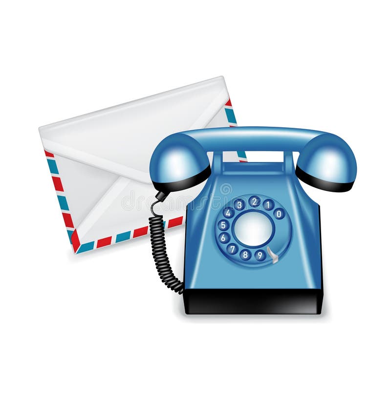 Telephone and Mail Envelope Isolated Stock Illustration - Illustration ...