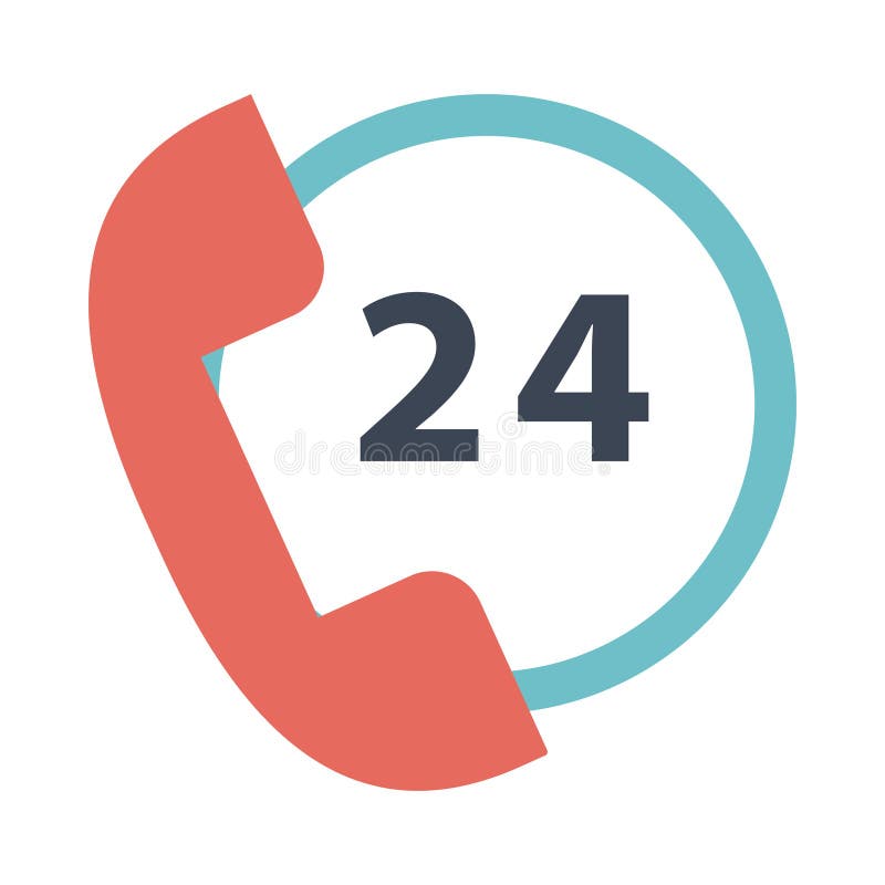 24 hours service stock vector. Illustration of background - 87526650