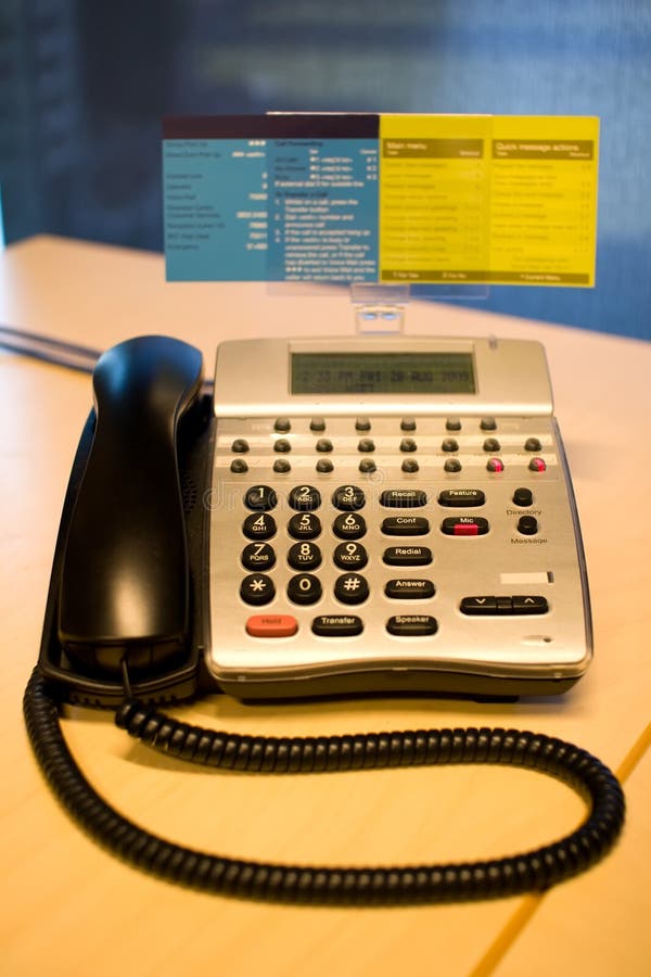 Telephone on an Office Desk Stock Image - Image of office, cable: 10713773
