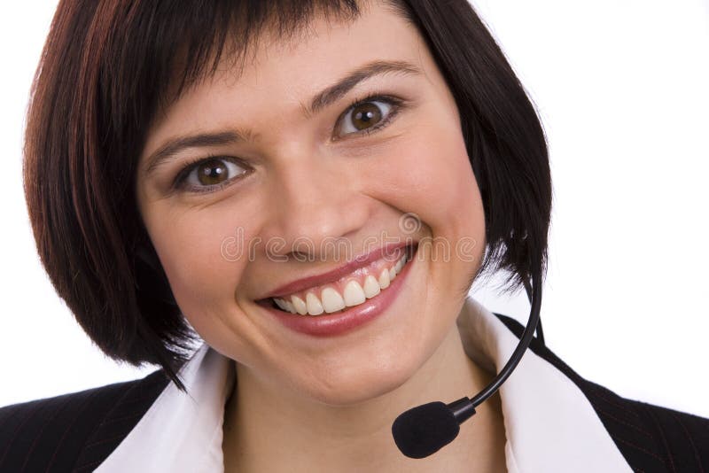 Telesales or Help Desk Operator Stock Photo - Image of earphone ...