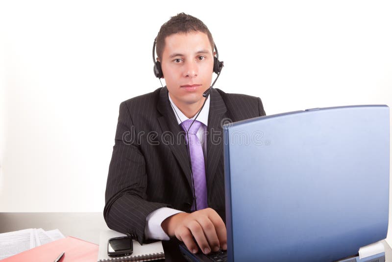 Telephone Operator stock image. Image of corporate, headset - 22794915