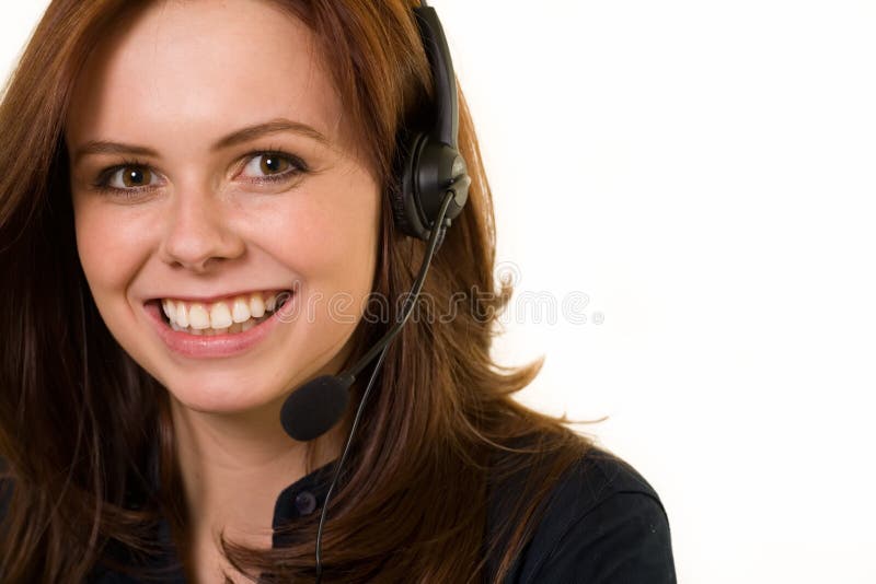 Telephone Operator Receptionist Stock Image - Image of attractive ...