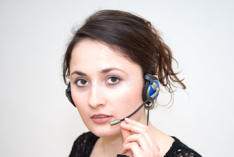 Telephone operator stock photo. Image of isolated, friendly - 4413974