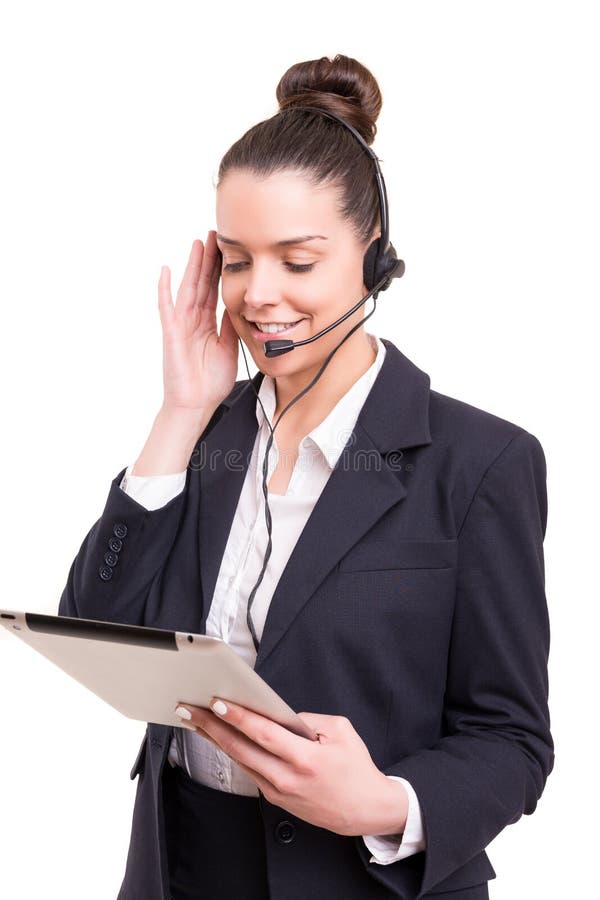 Telephone operator stock photo. Image of businesswoman - 71049870