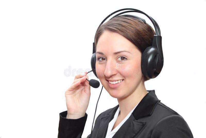 Telephone Operator with Headset Stock Image - Image of face, line: 14954927