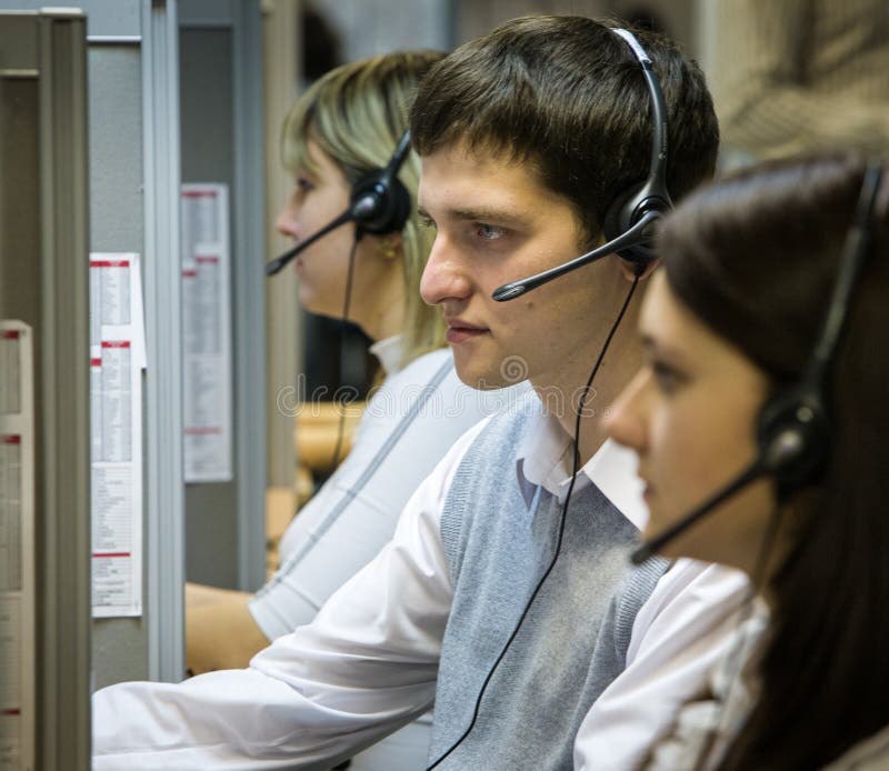 Telephone operator editorial stock image. Image of confident - 66820119