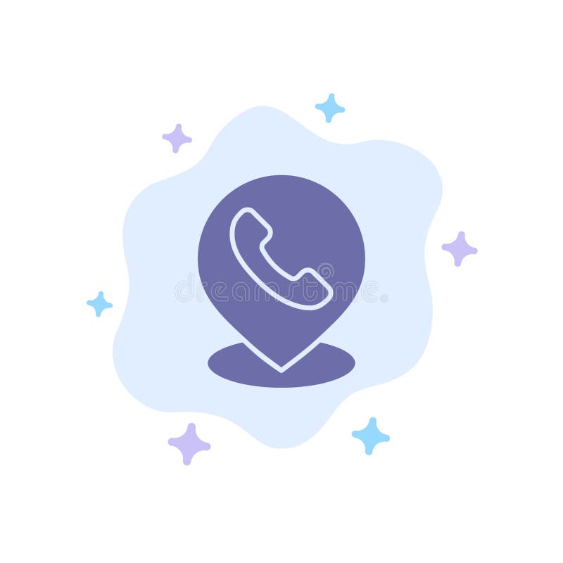 Telephone, Phone, Map, Location Blue Icon on Abstract Cloud Background ...