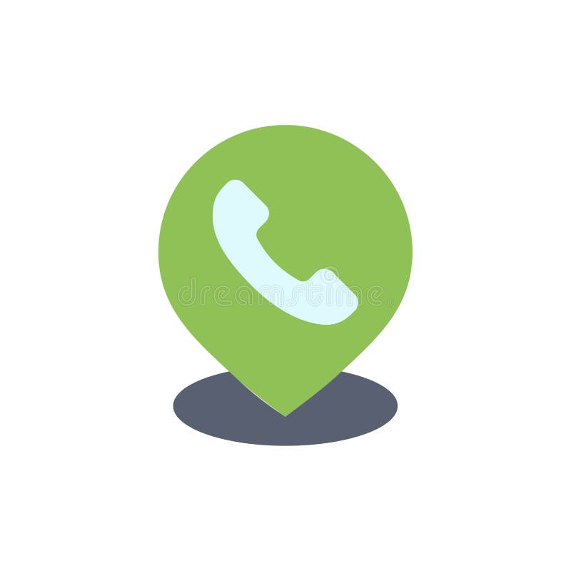Telephone, Phone, Map, Location Flat Color Icon. Vector Icon Banner ...