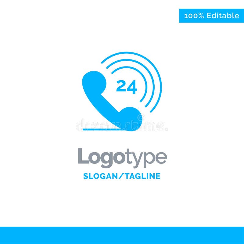 Telephone, Phone, Ringing, 24 Blue Business Logo Template Stock Vector ...