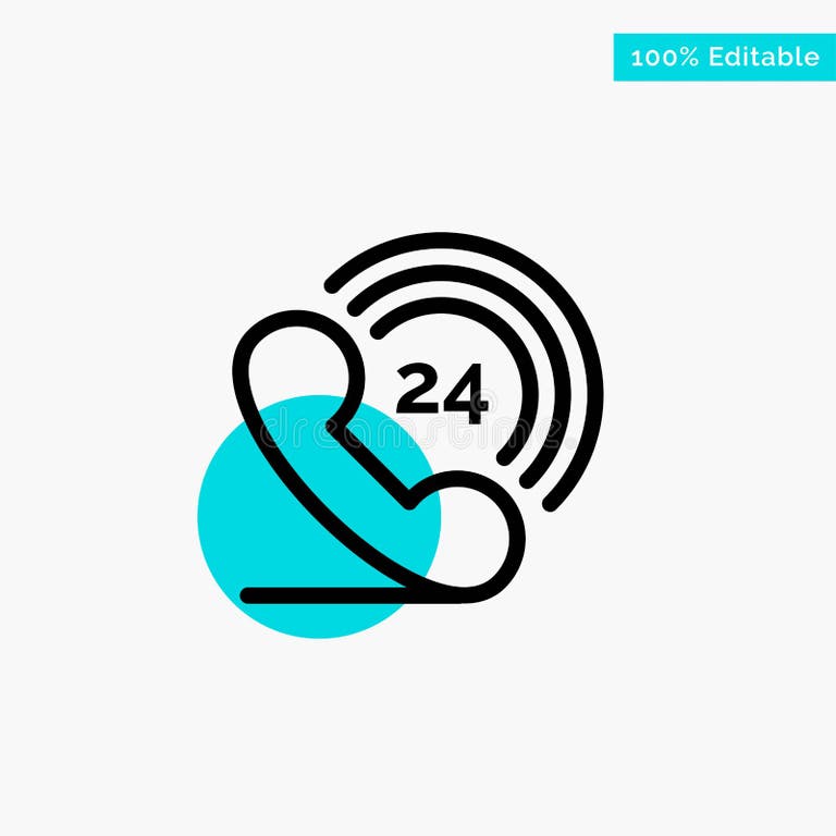 Telephone, Phone, Ringing, 24 Turquoise Highlight Circle Point Vector ...