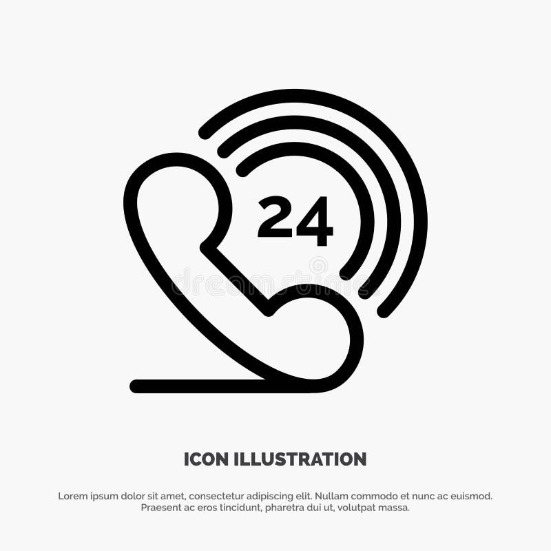 Telephone, Phone, Ringing, 24 Vector Line Icon Stock Vector ...