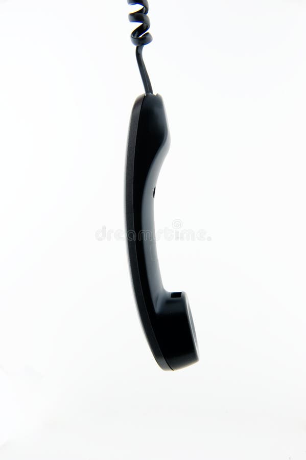 Telephone Handset Dangling from Cord Isolated Stock Image - Image of ...