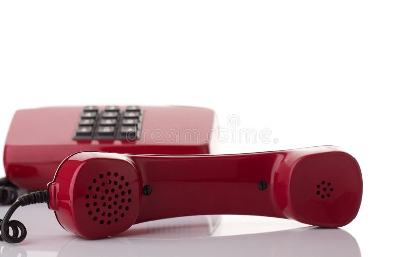 Red telephone receiver stock image. Image of equipment - 24808635