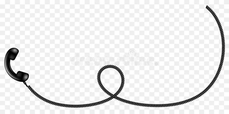 Telephone Receiver with a Cord. Phone Handset with Extension Cord Stock ...