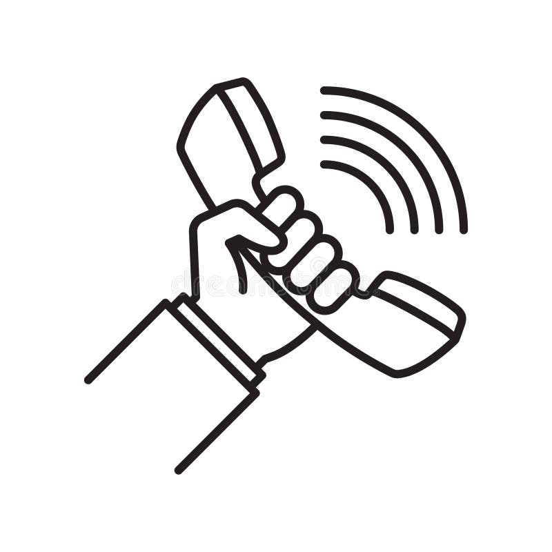 Telephone Receiver in Hand, Linear Icon. Vector Stock Vector ...