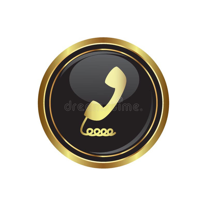 Telephone Receiver Icon on Button Stock Vector - Illustration of label ...