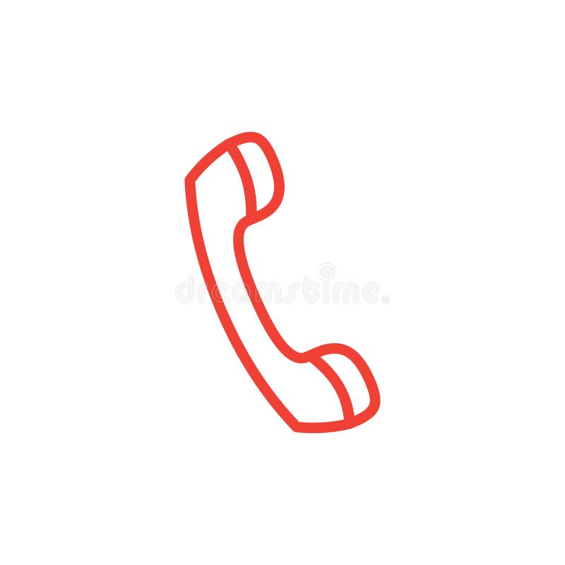 Telephone Receiver Red Icon on White Background. Red Flat Style Vector ... Telephone Receiver Red Icon on White Background. Red Flat Style Vector ...