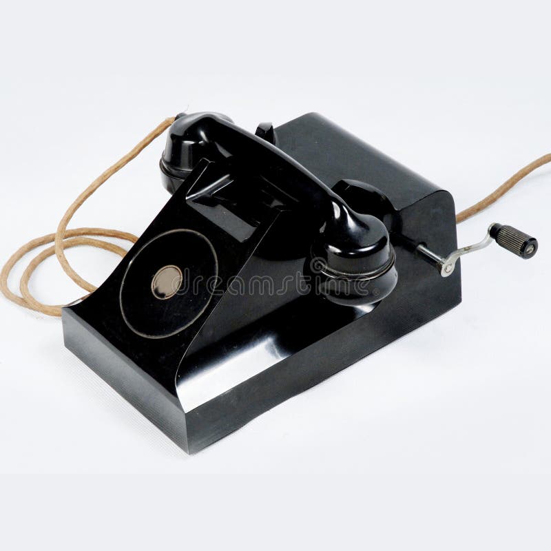 Telephone from the 1940s with a Crank. Stock Photo - Image of 1940s ...
