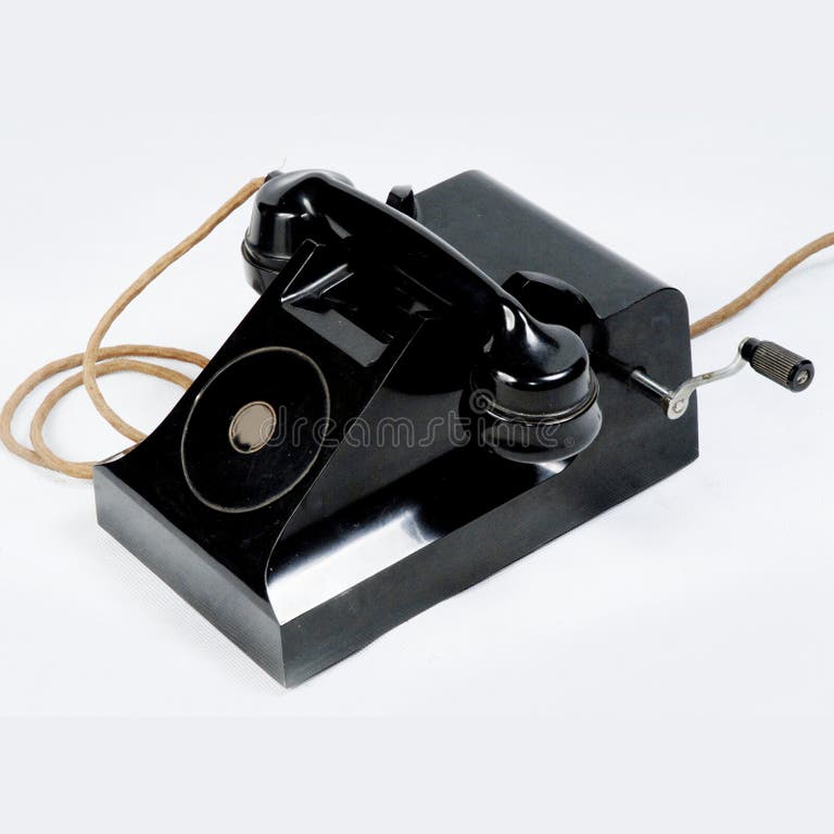 Telephone from the 1940s with a Crank. Stock Photo - Image of 1940s ...