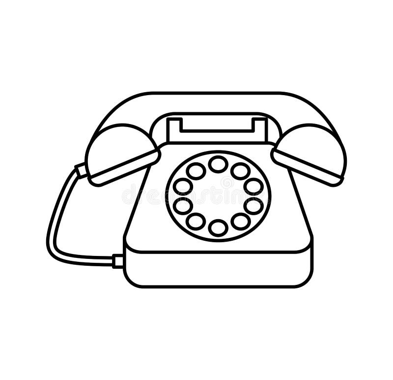 Telephone Service Isolated Icon Stock Illustration - Illustration of ...