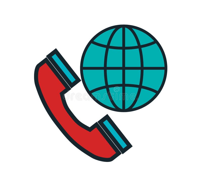 Telephone Service Isolated Icon Stock Illustration - Illustration of ...