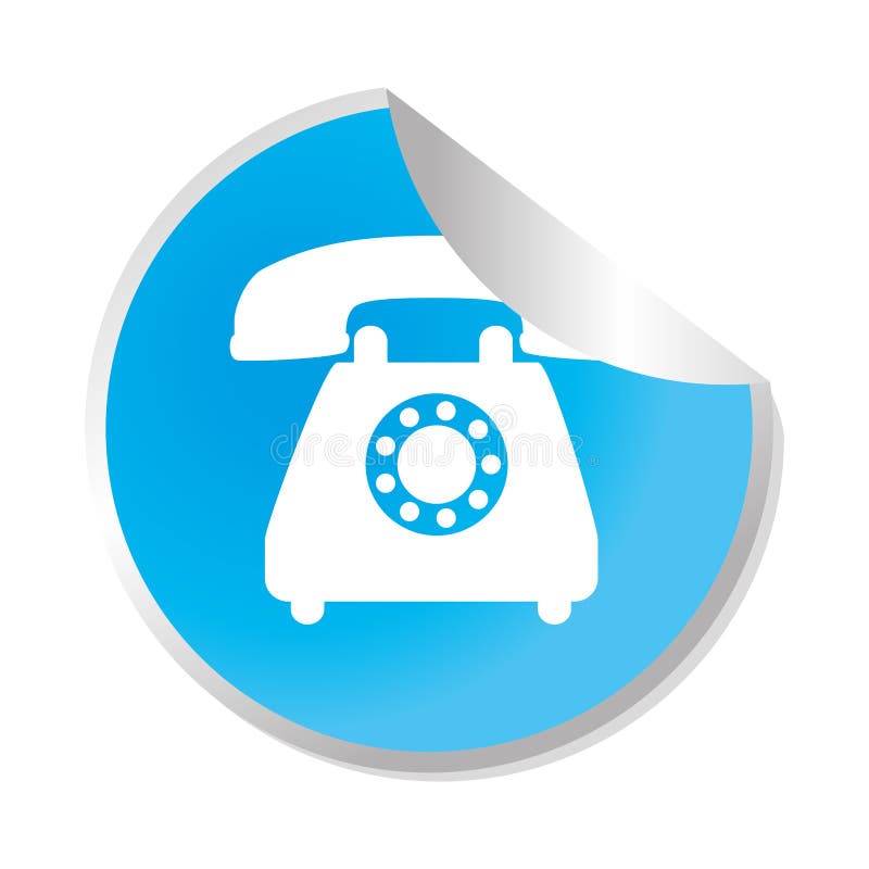 Telephone Service Sticker Icon Stock Illustration - Illustration of ...