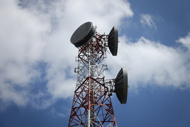 Telephone Signal Repeater Pole Stock Photo - Image of close, empty ...
