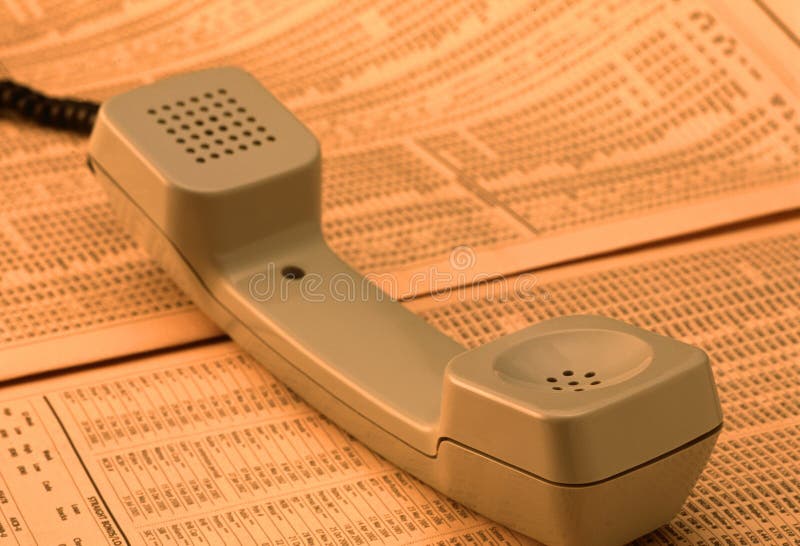 Telephone on stock index stock image. Image of hearing - 52724441