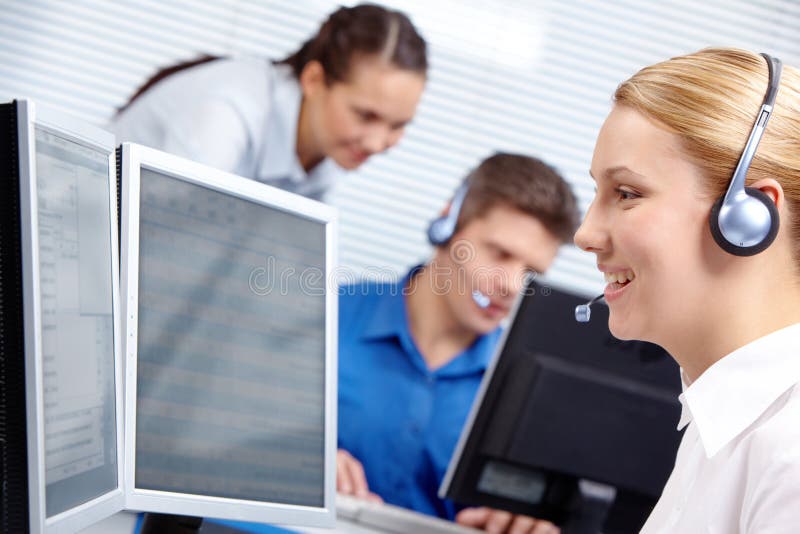 Telephone support stock photo. Image of female, confident - 14034868