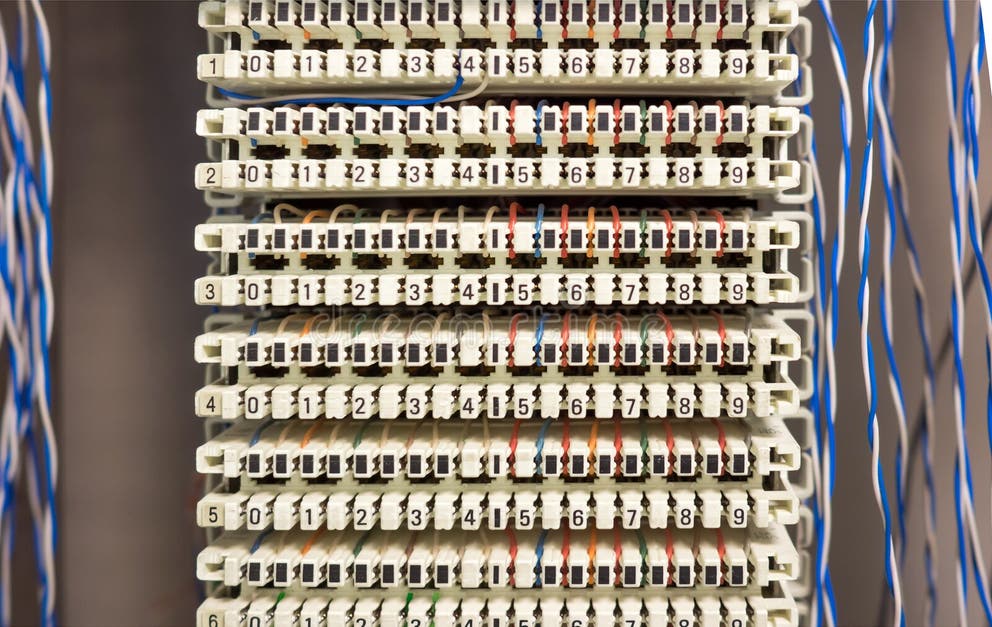 Telephone Switchboard Panel and Wires Stock Image - Image of ...