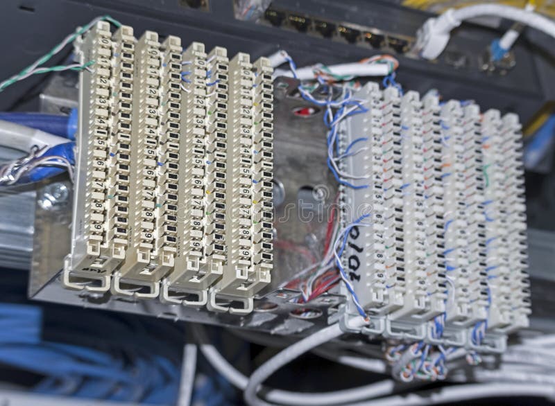 Telephone Switchboard Panel with Wires Stock Photo - Image of connect ...