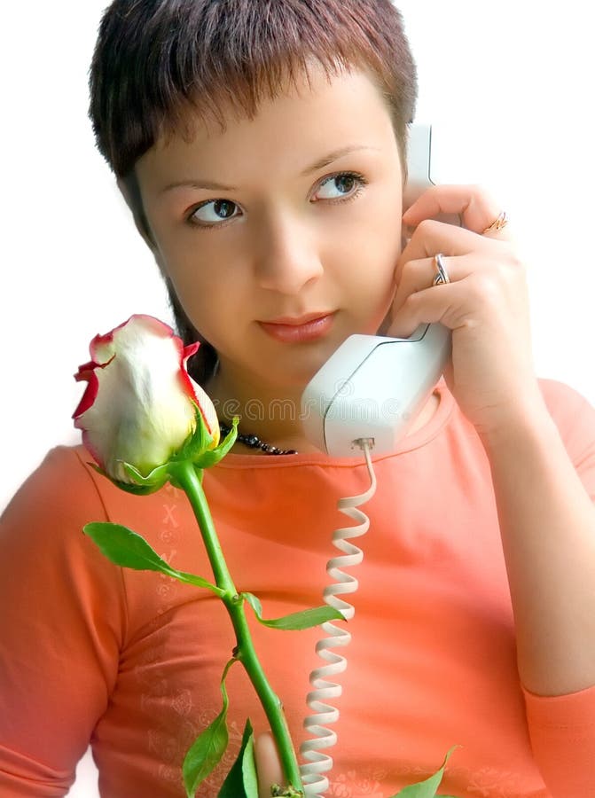 Telephone talk stock photo. Image of gorgeous, health - 1052016