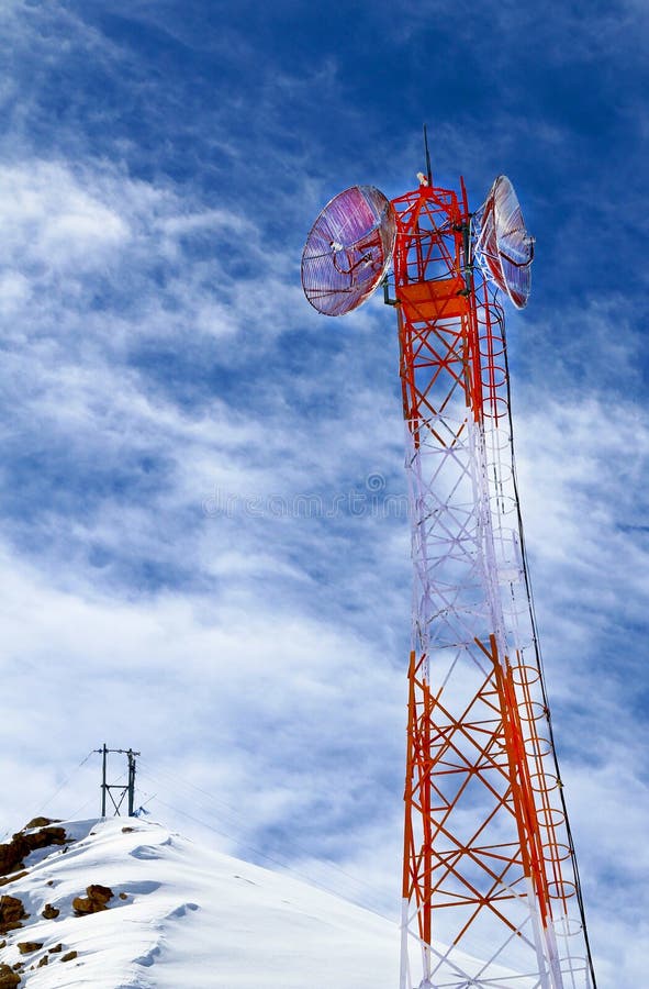 Telephone Tower. Technology with Sky. Stock Image - Image of technology ...