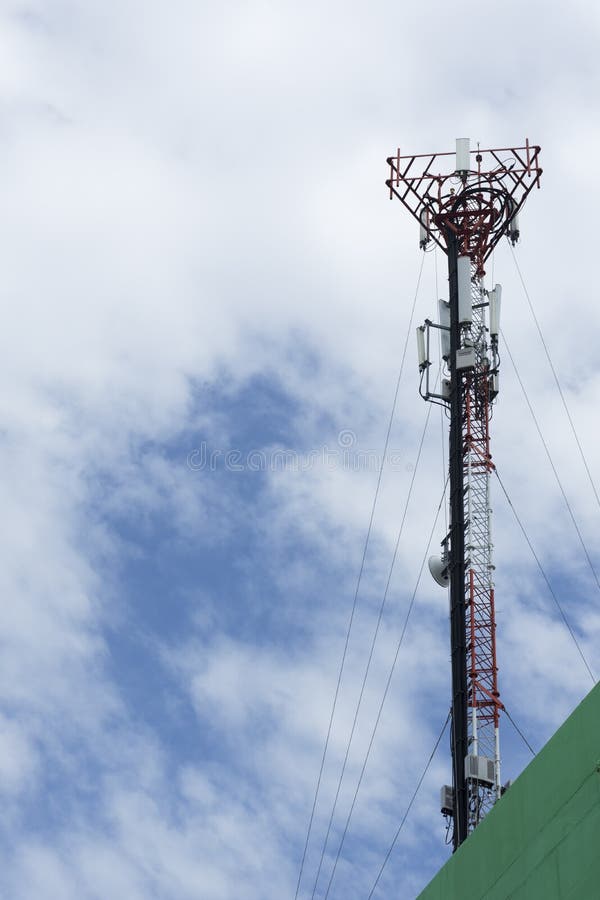 Telephone Transmitter on the Building Stock Image - Image of radio ...