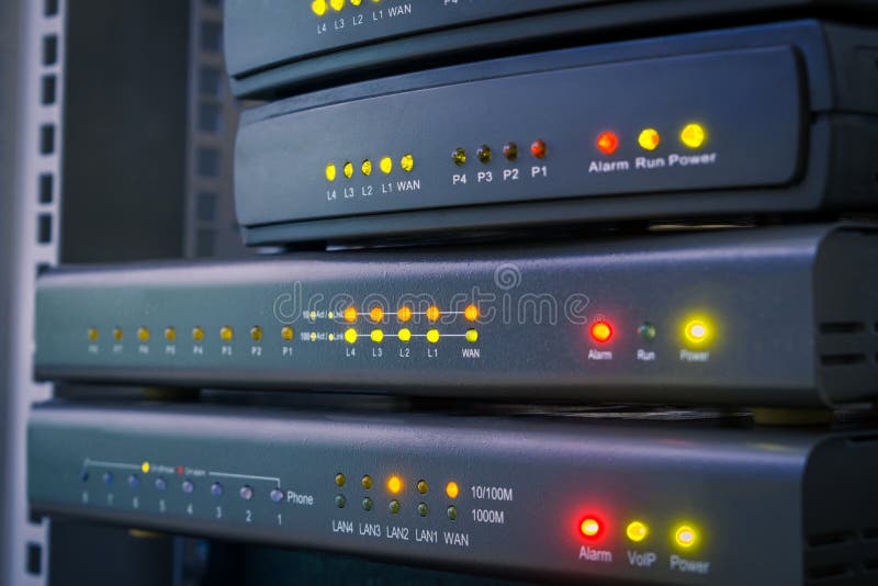 Telephone Voice Routers are in the Data Center. Equipment for Internet ...