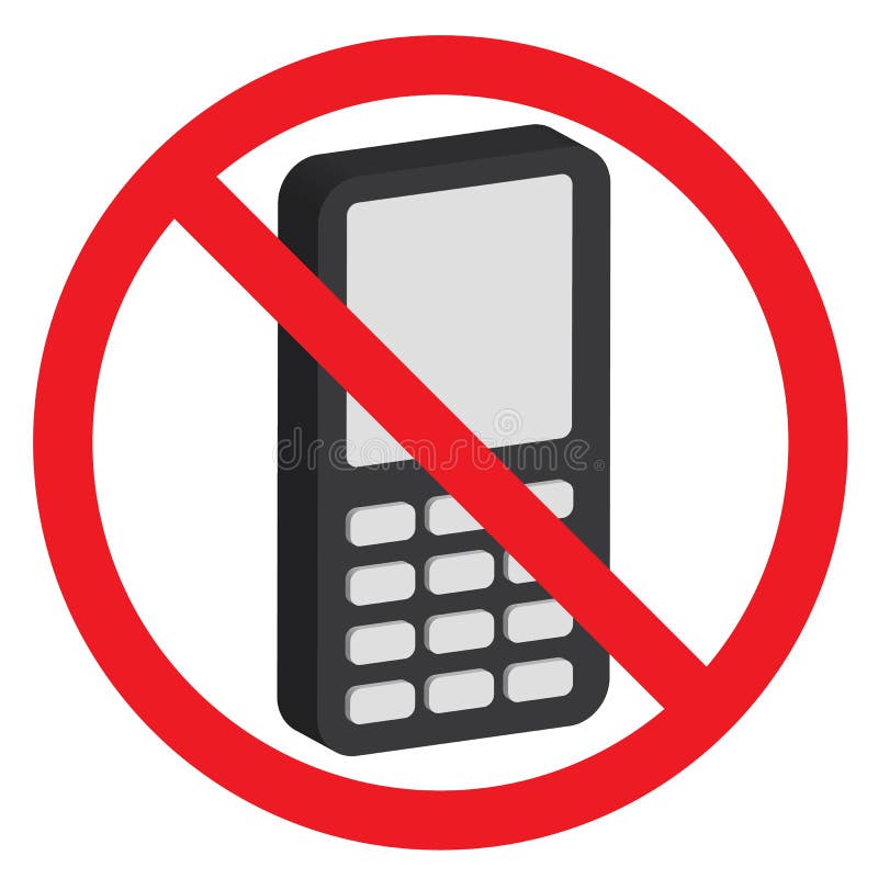 Telephone Warning Stop Sign Icon. Push Button Phone Turn Off Stock ...