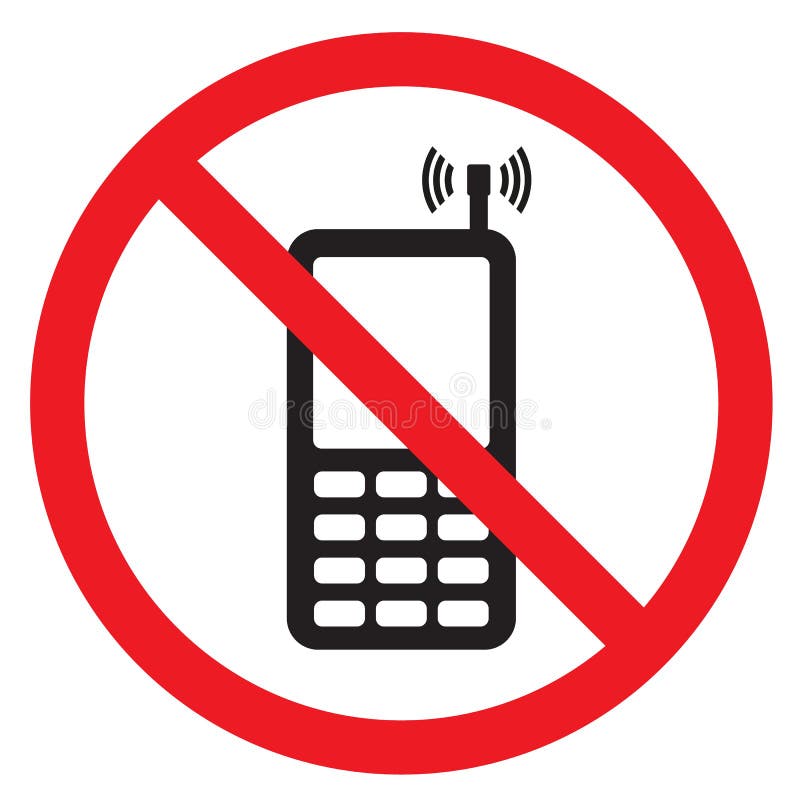 Telephone Warning Stop Sign Icon. Push Button Phone Turn Off Stock ...