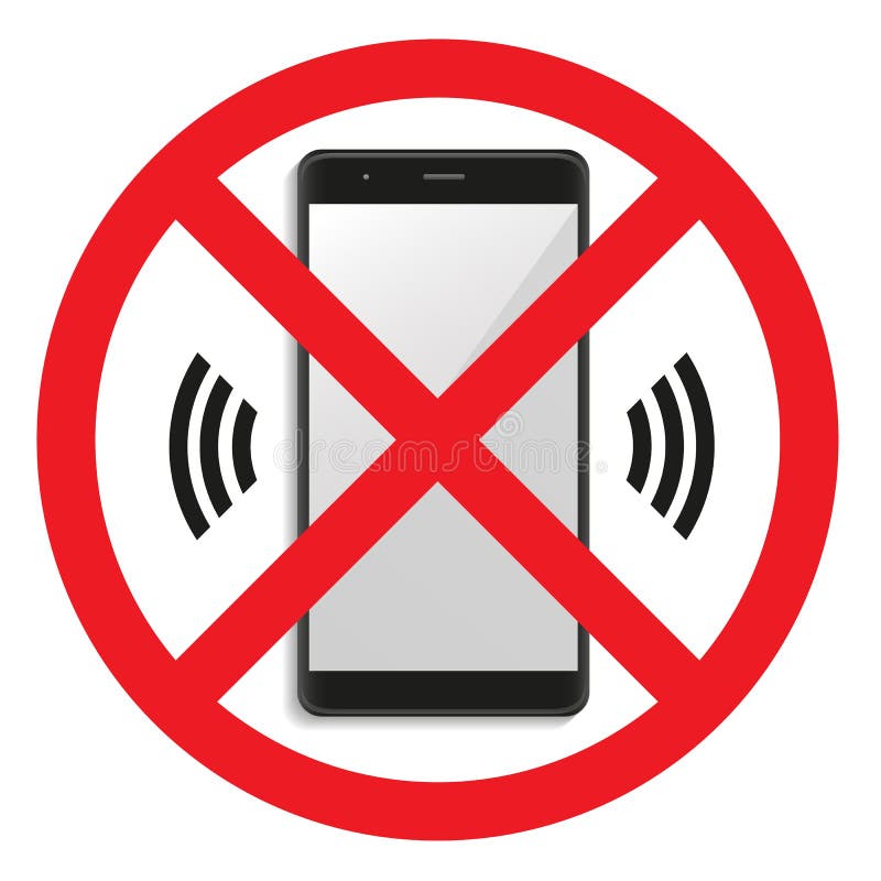 Telephone Warning Stop Sign Icon. Push Button Phone Turn Off Stock ...