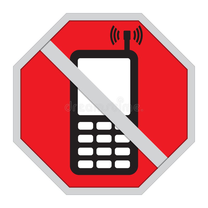 Telephone Warning Stop Sign Icon. Push Button Phone Turn Off Stock ...